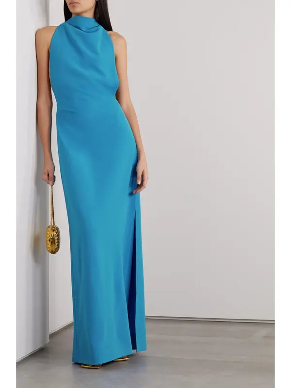 Proenza Schouler Open-back Draped Crepe Maxi Dress