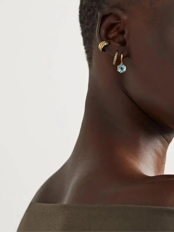 Ileana Makri 18-karat Gold Topaz Earrings