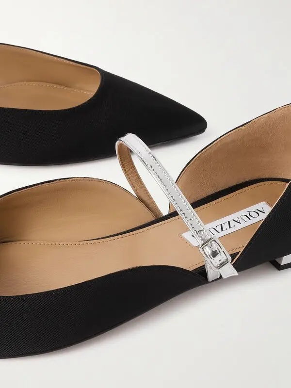 AQUAZZURA Trimmed Grosgrain Flats