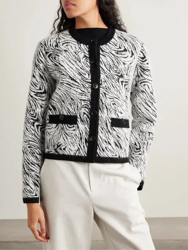 Proenza Schouler Brushed Jacquard-knit Cardigan