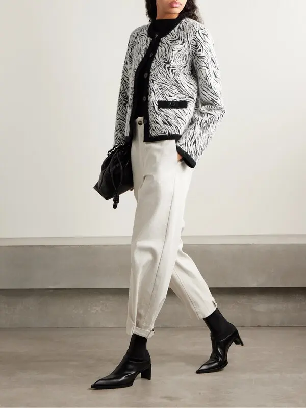 Proenza Schouler Brushed Jacquard-knit Cardigan