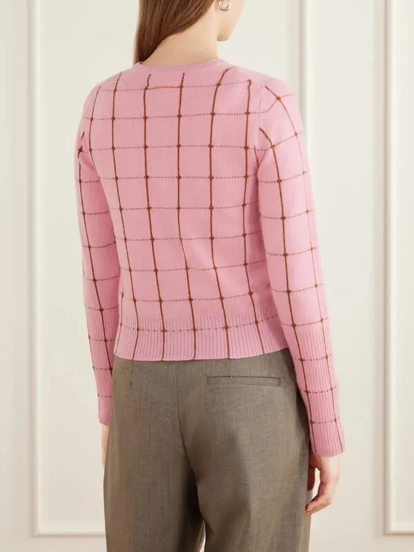 Guest In Residence Jane Checker Cashmere Cardigan