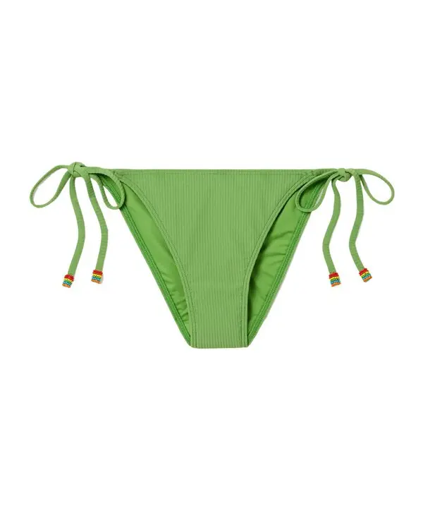 Staud Bead-embellished Ribbed Bikini Briefs - No