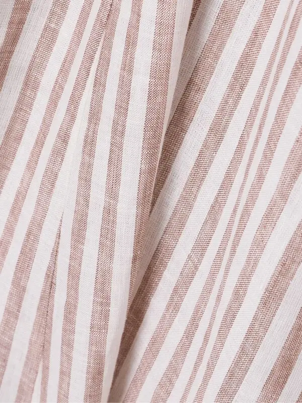 Zimmermann Cascadian Oversized Belted Striped Linen Maxi Dress - No