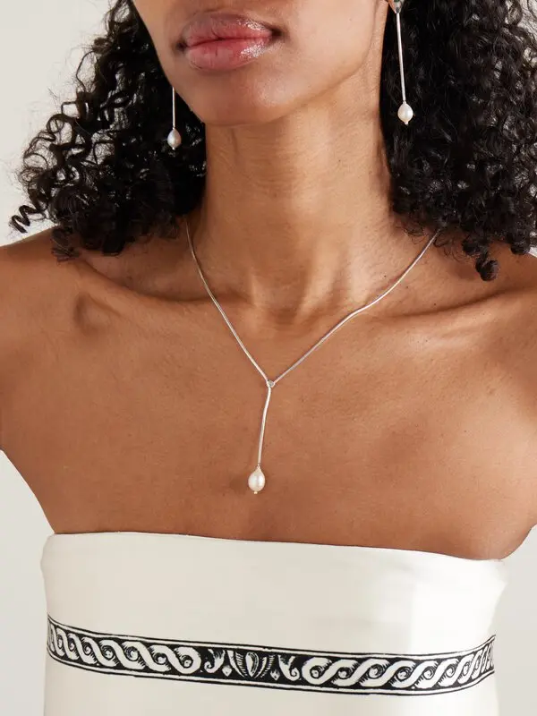 LOREN STEWART Sterling Silver Pearl Necklace