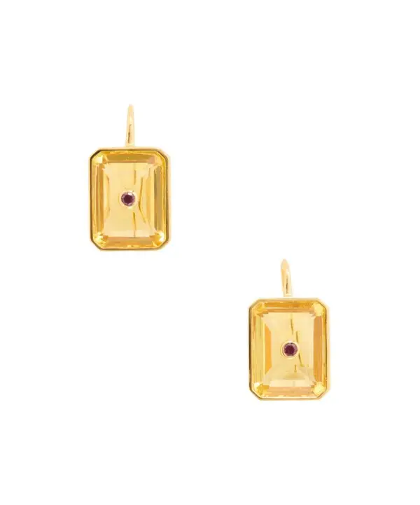 LIZZIE FORTUNATO Gold-plated Rhodolite And Glass Earrings - No
