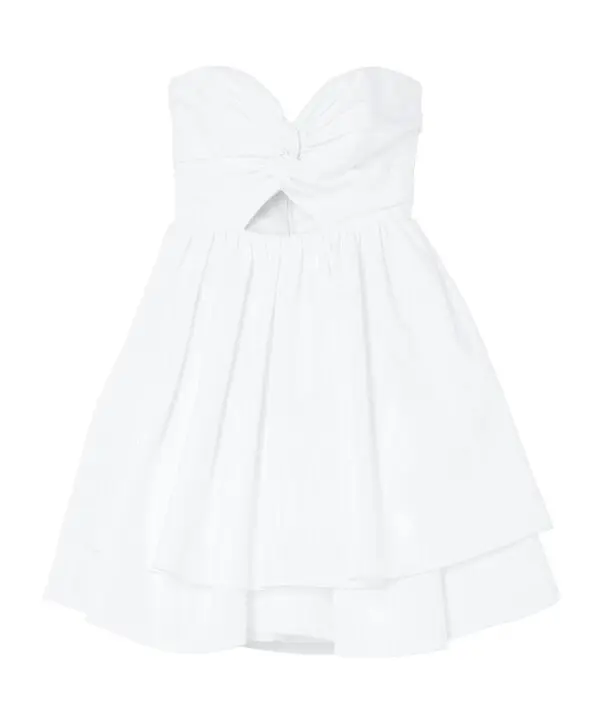 Carolina Herrera Tiered Ruffled Cutout Moire-taffeta Mini Dress