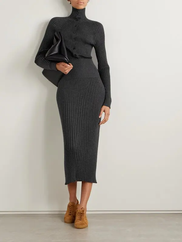 Proenza Schouler Wool And Silk-blend Midi Dress