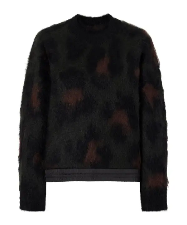 Sacai Leopard-print Mohair-blend Sweater - No