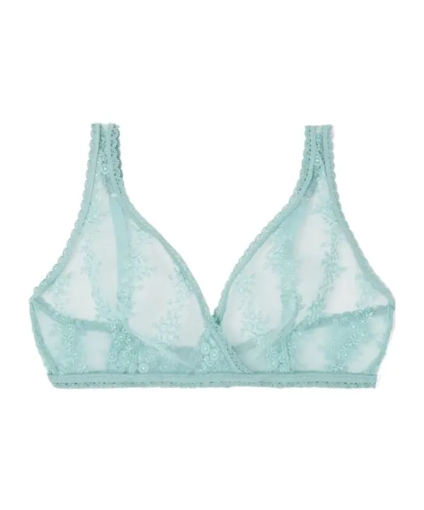 ERES Embroidered Stretch-mesh Soft-cup Bra