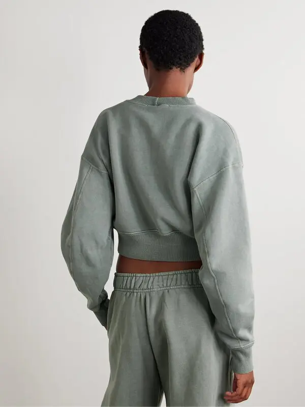 SLVRLAKE Cropped Cotton-jersey Sweatshirt