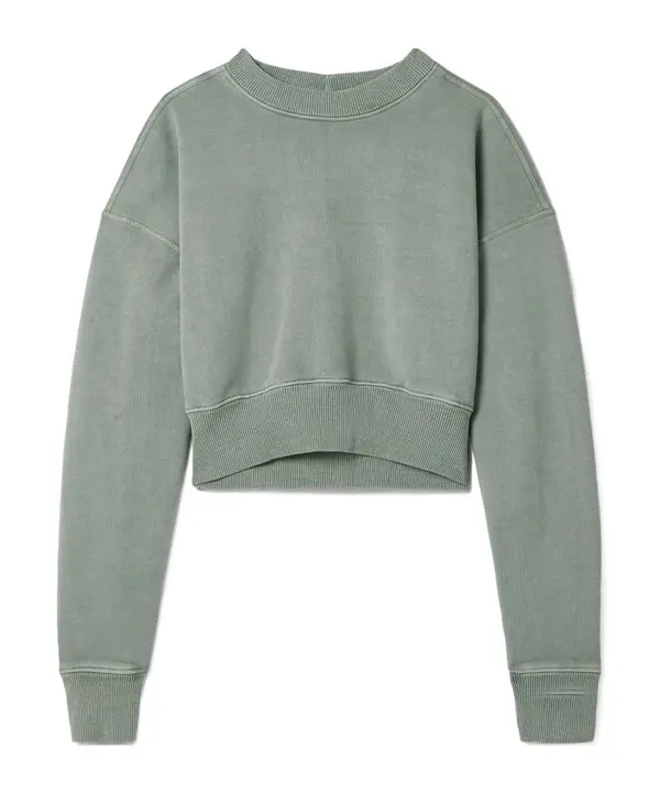 SLVRLAKE Cropped Cotton-jersey Sweatshirt - No