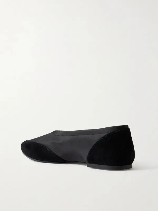 Staud Alba Sport Suede-trimmed Shell Ballet Flats - No