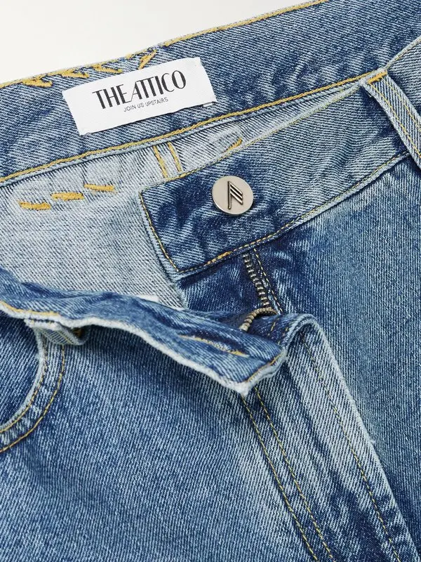 Attico Cutout Paneled Boyfriend Jeans