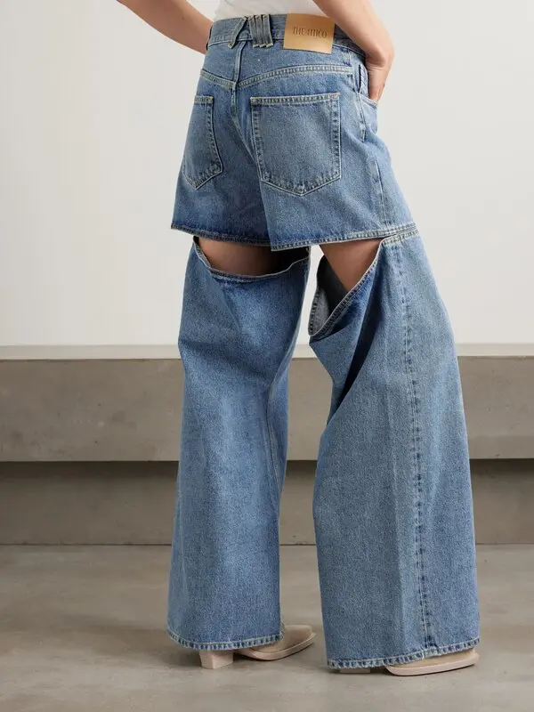 Attico Cutout Paneled Boyfriend Jeans
