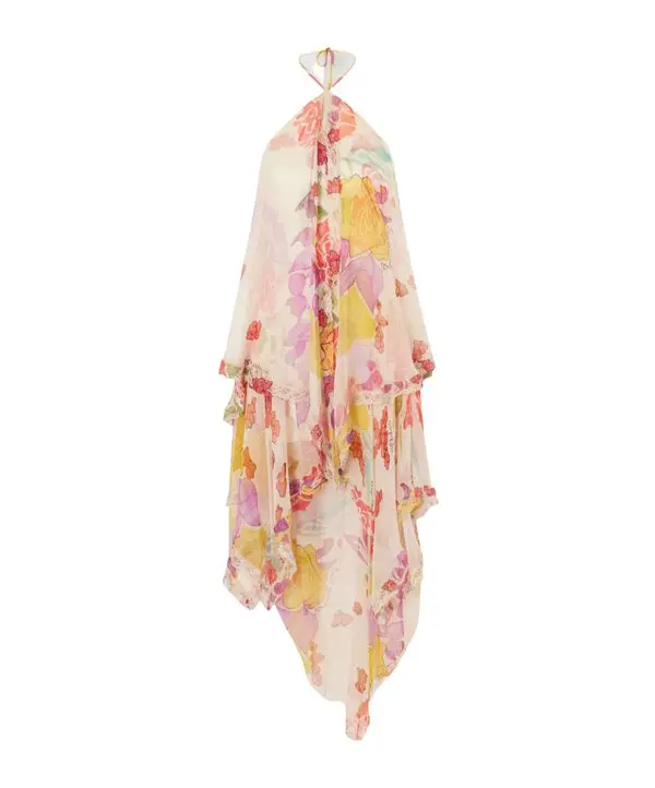 DONDE ESTEBAN Asymmetrical Maxi Dress With Ruffle Trim - No