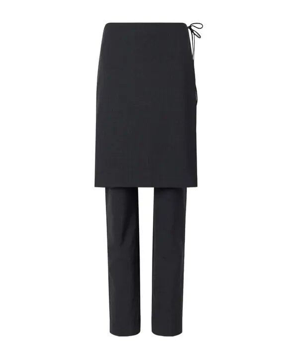 ST. AGNI Bodycon Slim-fit Pants With Skirt-style Details