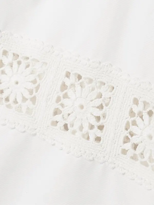 Zimmermann Maxine Crochet-trimmed Cotton-piqué Top