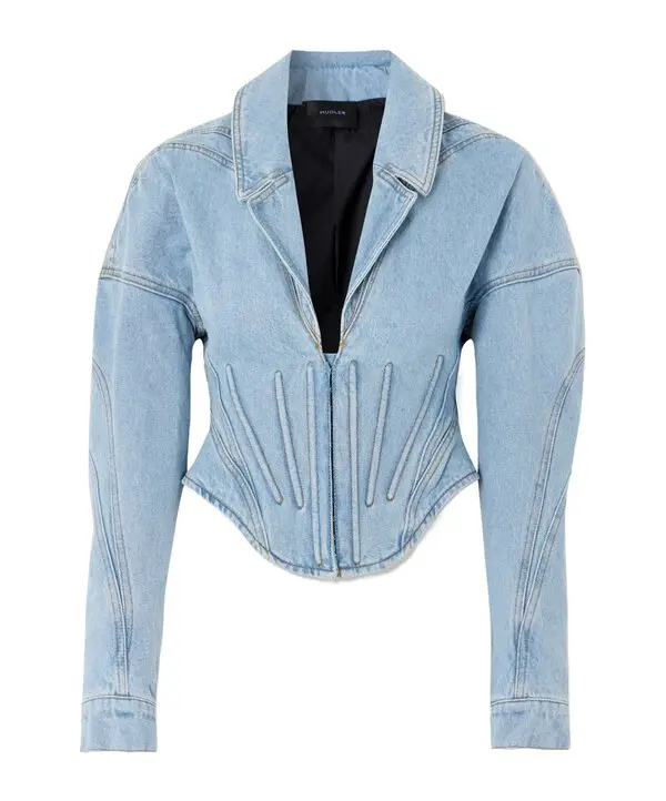 MUGLER Organic Denim Corset Jacket
