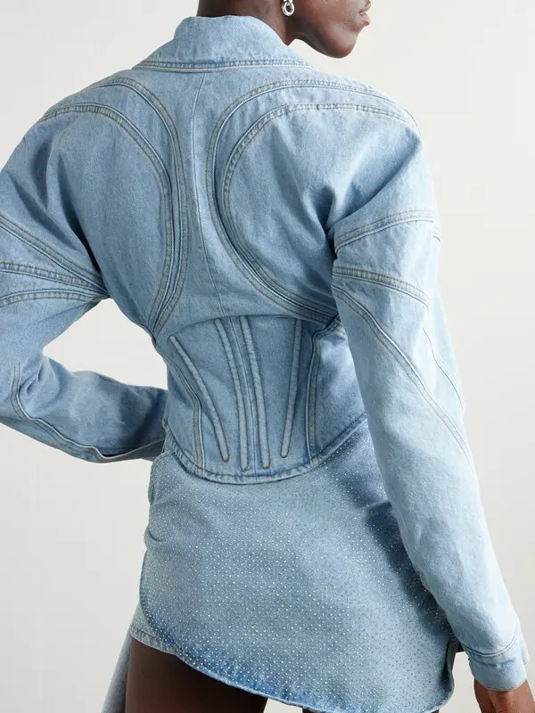 MUGLER Organic Denim Corset Jacket