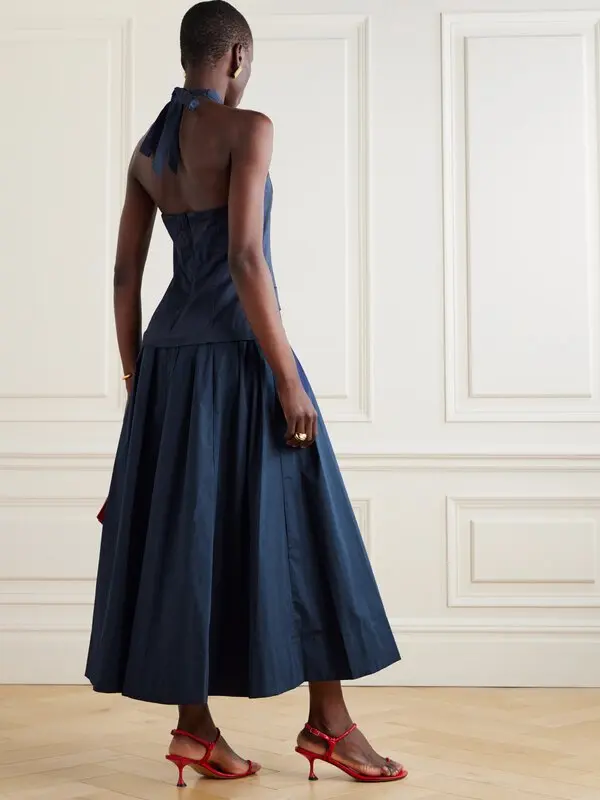 Staud Poplin Halterneck Maxi Dress