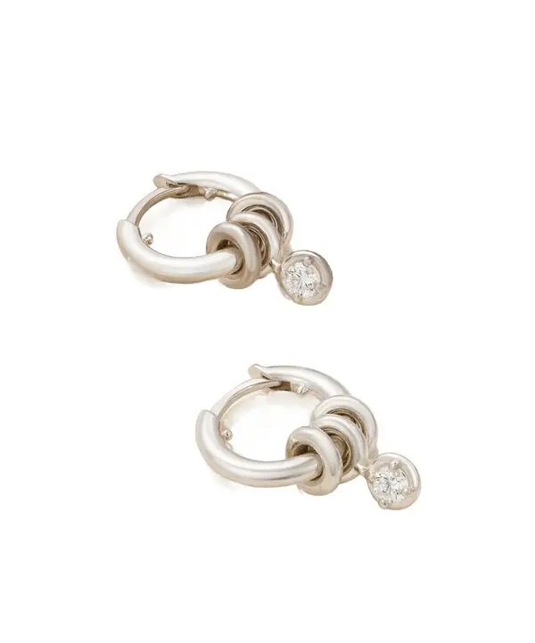 SPINELLI KILCOLLIN Sterling Silver Diamond Hoop Earrings - No
