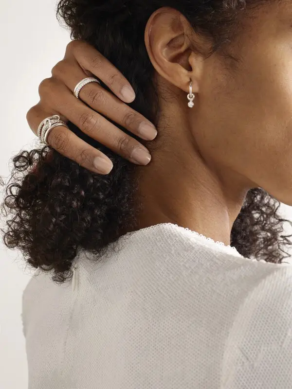 SPINELLI KILCOLLIN Sterling Silver Diamond Hoop Earrings