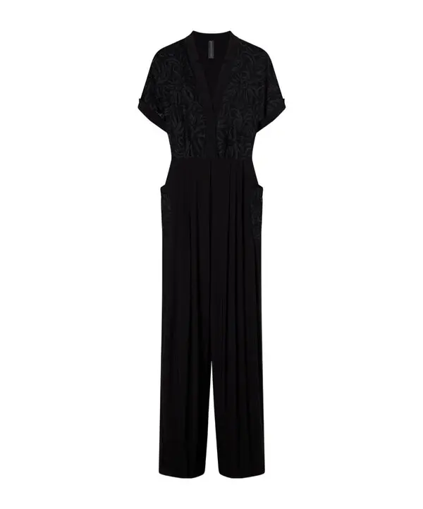 Norma Kamali Embroidered Velvet Jumpsuit