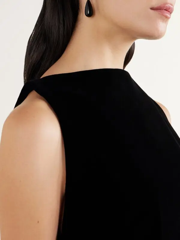 Brandon Maxwell Paneled Velvet Mini Dress