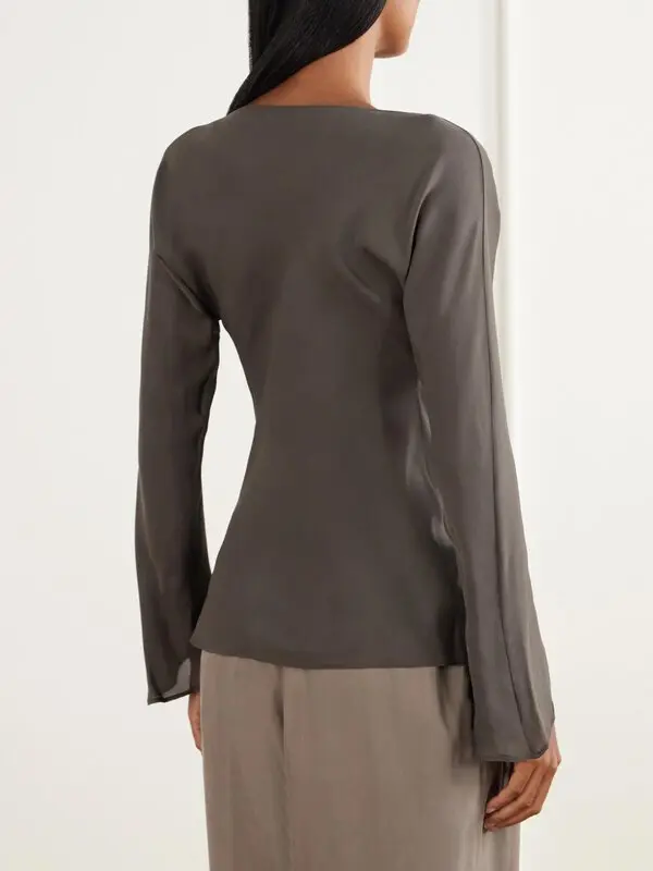 KALLMEYER Draped Silk-georgette Blouse
