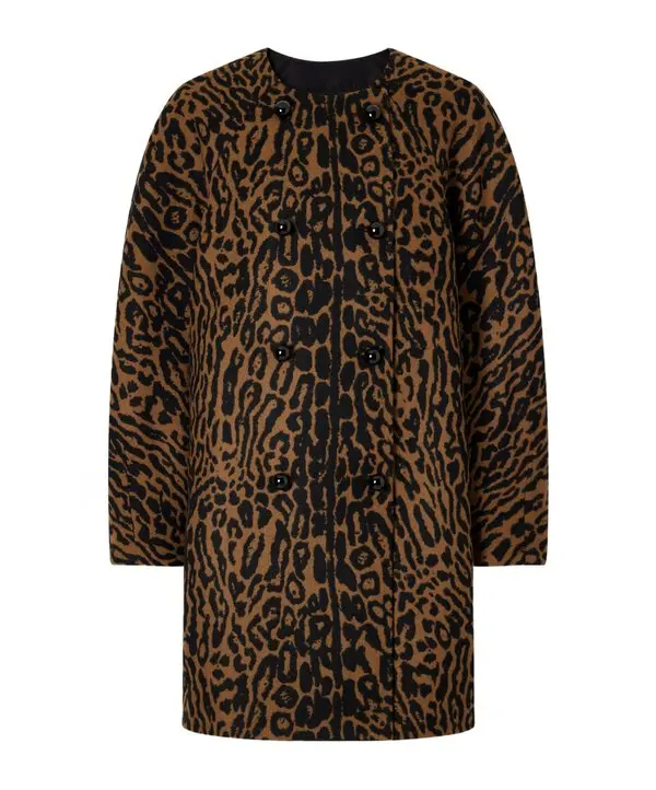 Carolina Herrera Leopard-jacquard Wool Coat