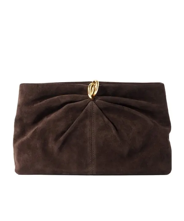 LOEFFLER RANDALL Gathered Suede Clutch