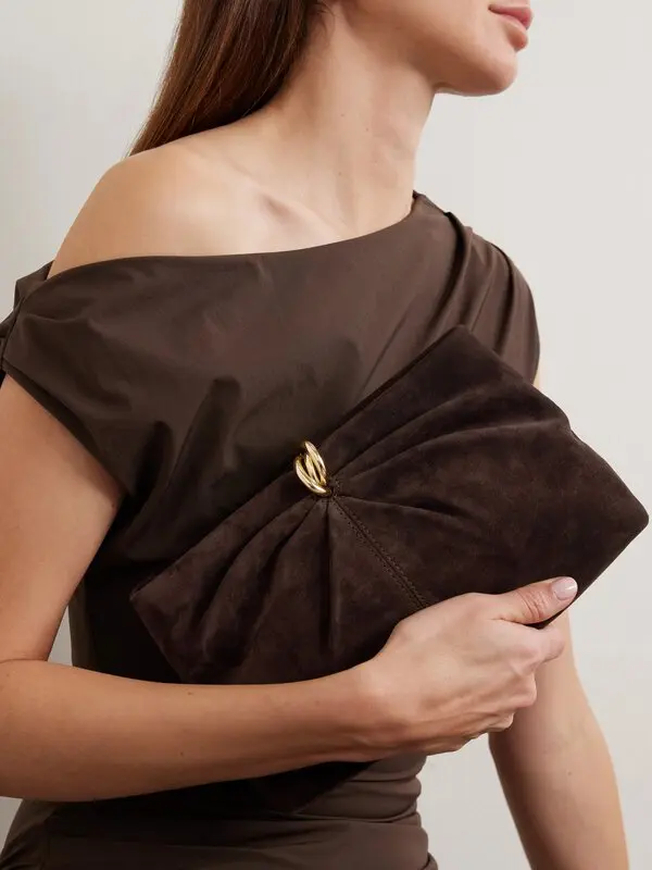 LOEFFLER RANDALL Gathered Suede Clutch