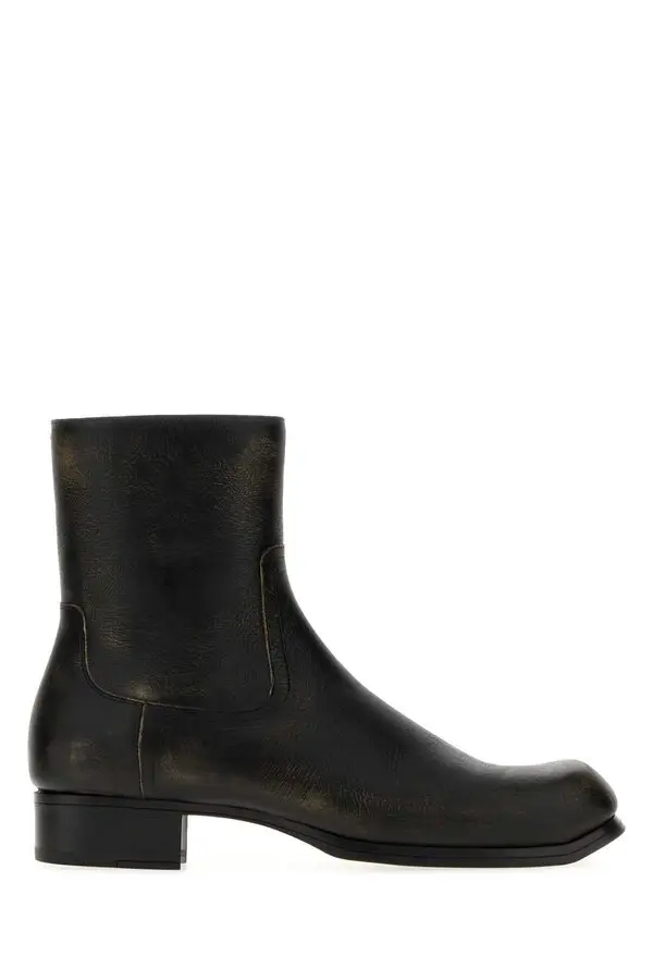 MAISON MARGIELA Leather Float Ankle Boots - Black