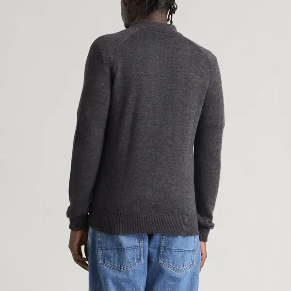 DRAKE'S Long Sleeve Merino Wool Knitted Polo