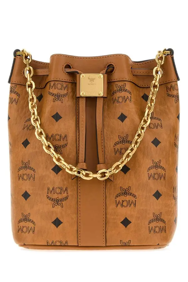 Mcm Printed Canvas Dessau Bucket Bag