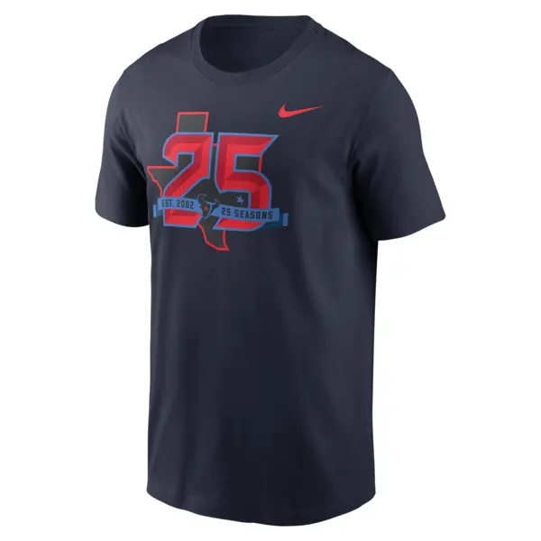 Nike Houston Texans 25th Season Nfl T-shirt - Blue
