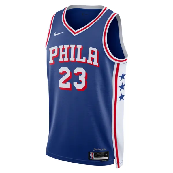 Nike Lebron James Philadelphia 76ers Icon Edition Dri-fit Nba Swingman Jersey - Blue