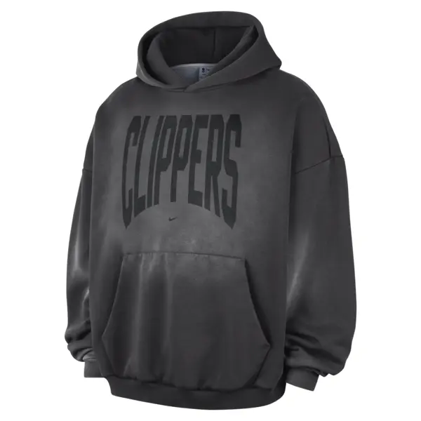 Nike La Clippers Standard Issue Therma-fit Fleece Basketball Pullover Hoodie - Grey