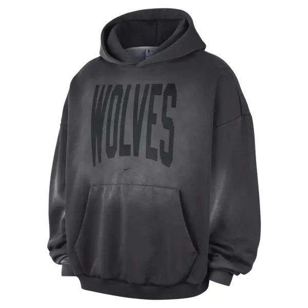 Nike Minnesota Timberwolves Standard Issue Therma-fit Fleece Basketball Pullover Hoodie - Grey