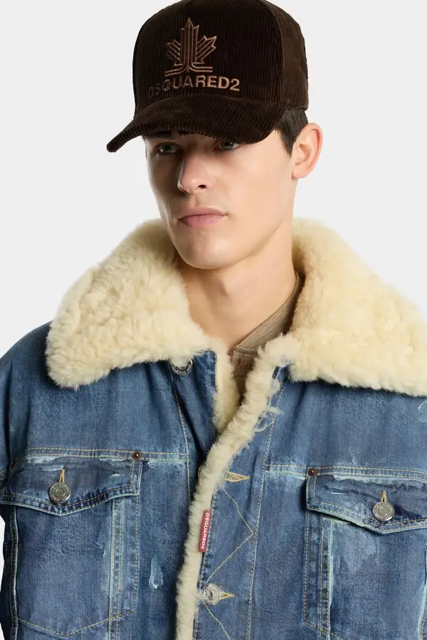 Dsquared2 Dark Frosted Shearling Layered Parka