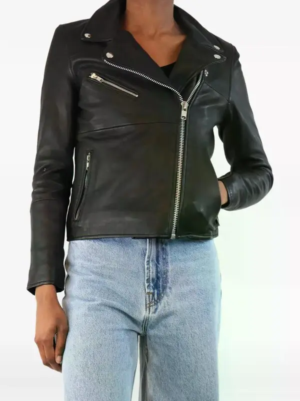 Samsøe Samsøe Biker Leather Jacket - Black
