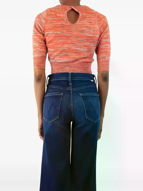 GANNI Intarsia-knit Cropped Top
