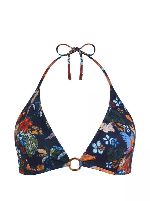 Vilebrequin Salva Floral-print Bikini Top - Blue
