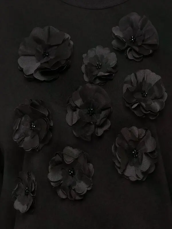 COMME DES GARÇONS TAO Floral-appliqué Long-sleeve T-shirt