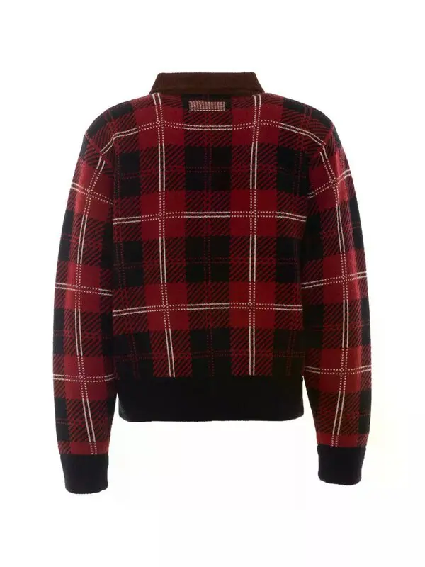 Guest In Residence Check-motif Velvet-collar Jacket