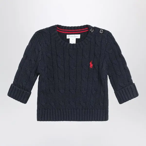 Polo Ralph Lauren Navy Cable-knit Cotton Sweater