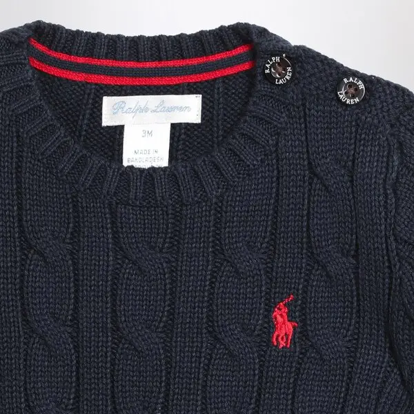 Polo Ralph Lauren Navy Cable-knit Cotton Sweater