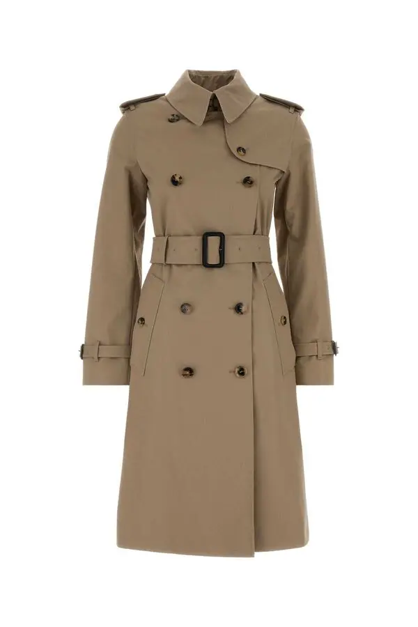 Burberry Cappuccino Gabardine Lakefield Trench Coat - Brown