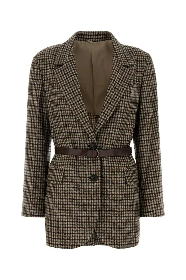 Brunello Cucinelli Embroidered Wool Blend Blazer